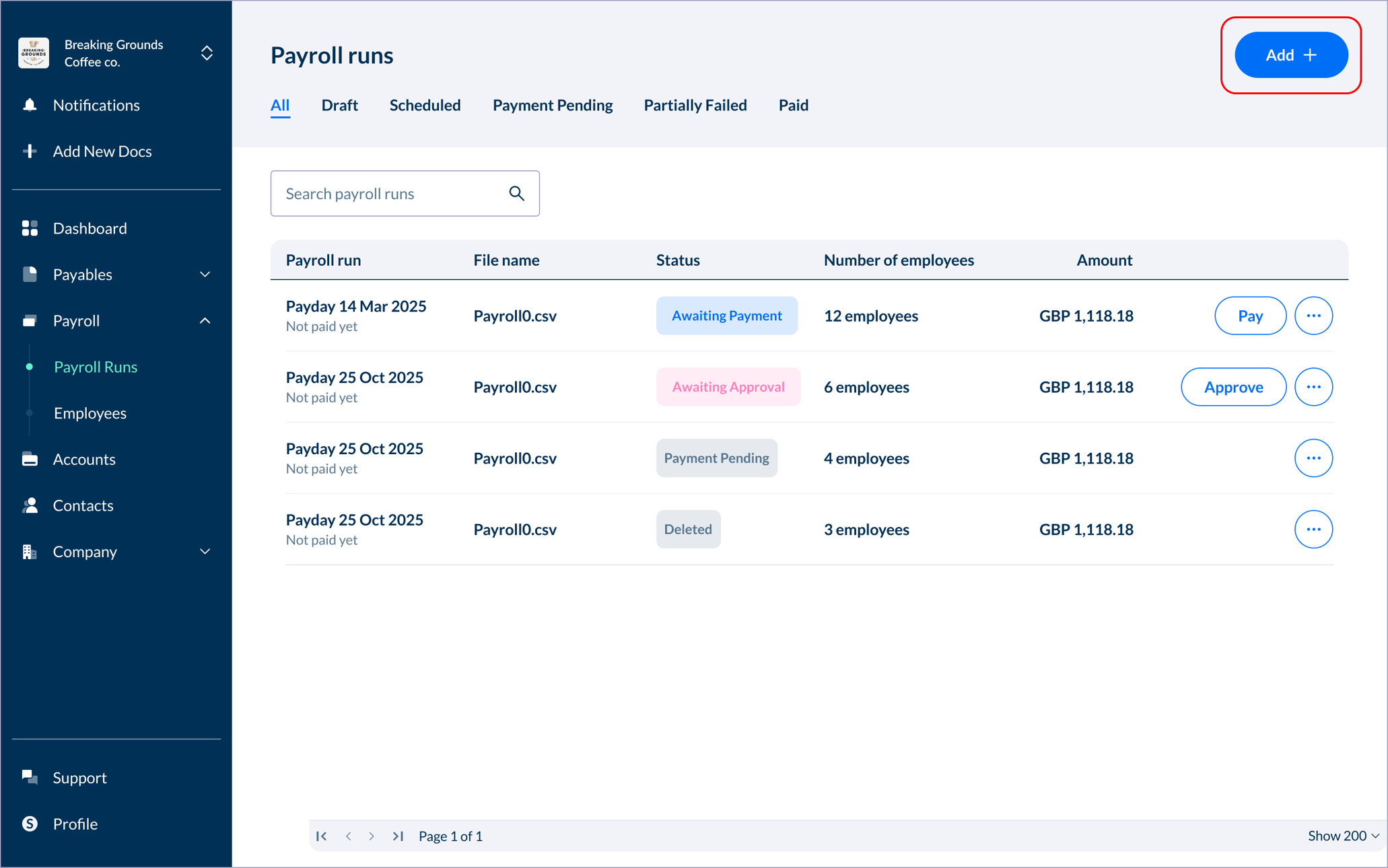 How do I upload Payroll files?