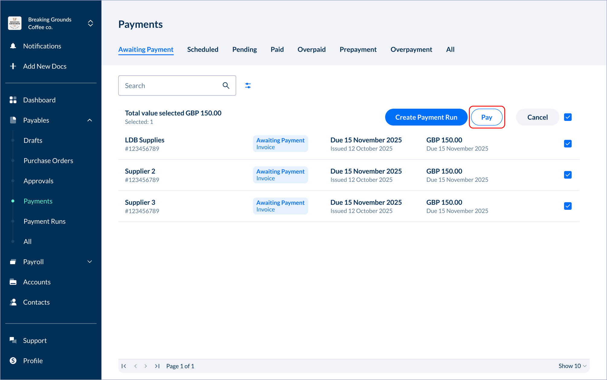 How do I create a bulk payment?