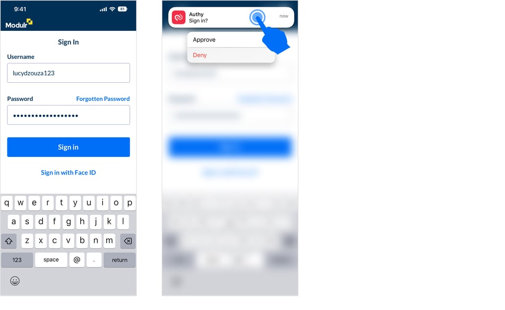 Downloading the app and signing in