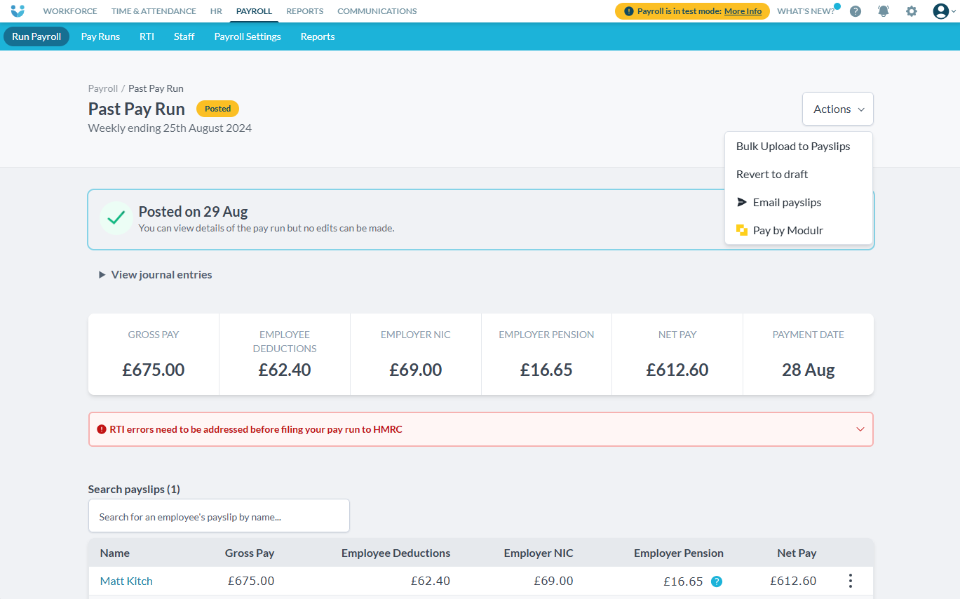 Connecting and Making Payments with Workforce and Modulr